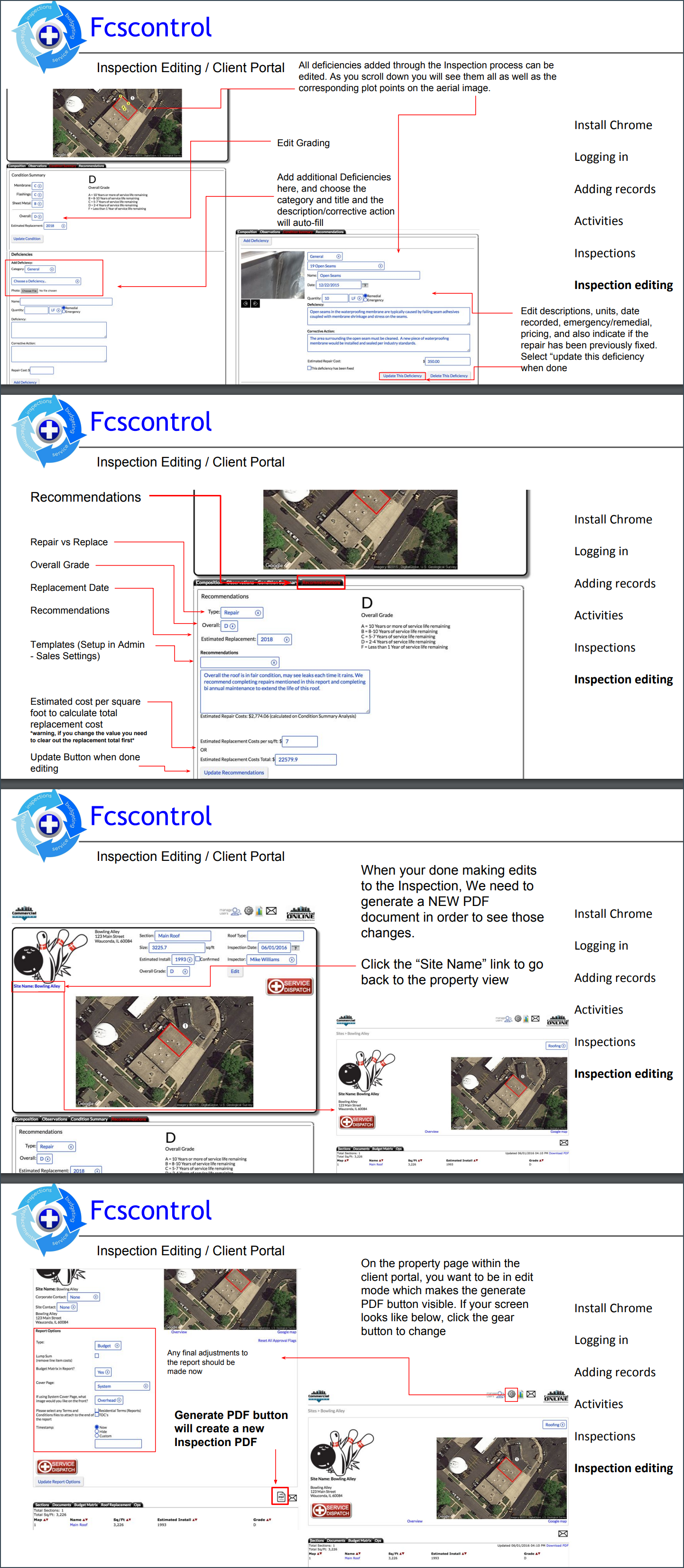 Guide to Inspection Report Editing – FCS Support Center