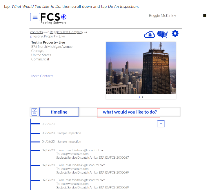 Performing an Inspection - FCS Mobile Application – FCS Support Center