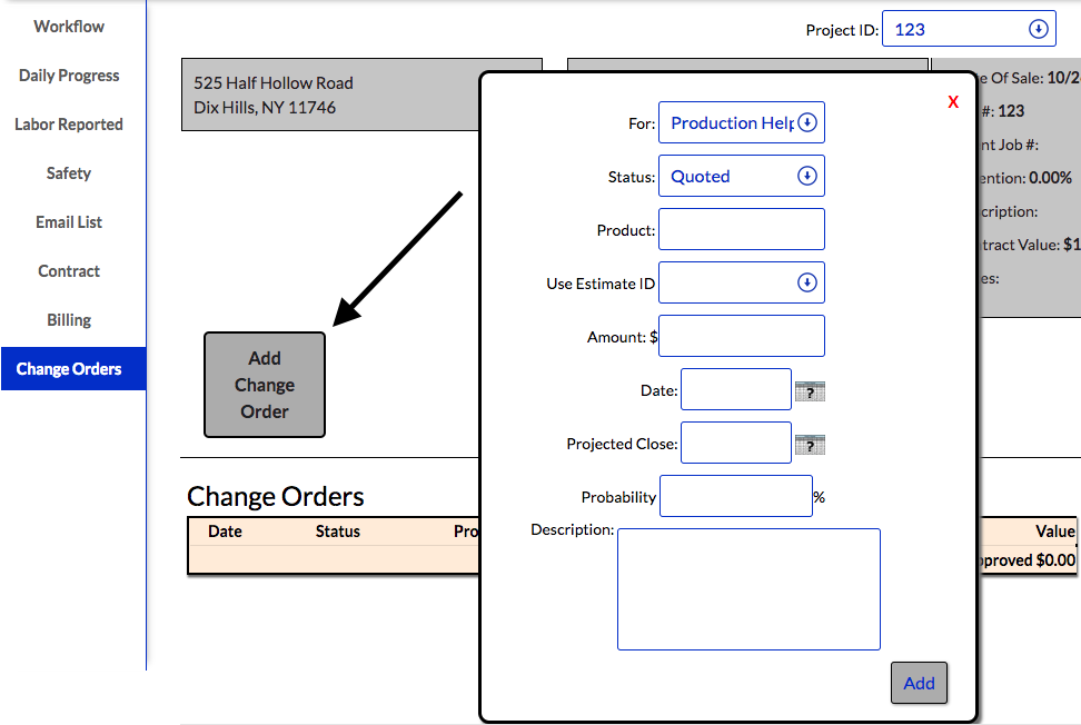 Adding A Change Order In AIA Billing – FCS Support Center