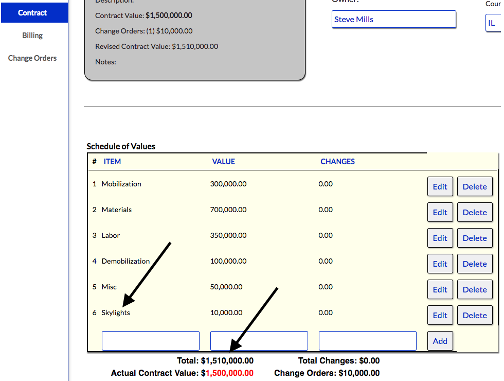 Adding A Change Order In AIA Billing – FCS Support Center
